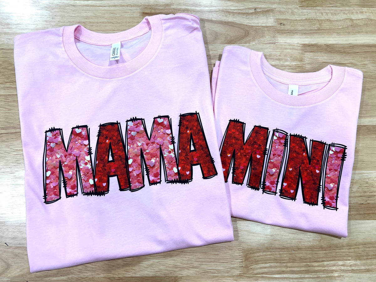 Mama Mini Sequin Effect Valentine DTF Print – Torch Light