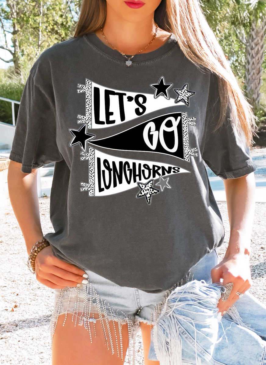 Longhorns Lets Go Star Banner Trio DTF Print – Torch Light