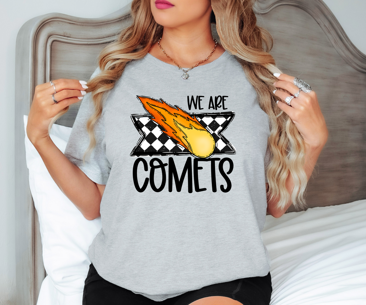 We Are Comets Checker DTF Print – Torch Light
