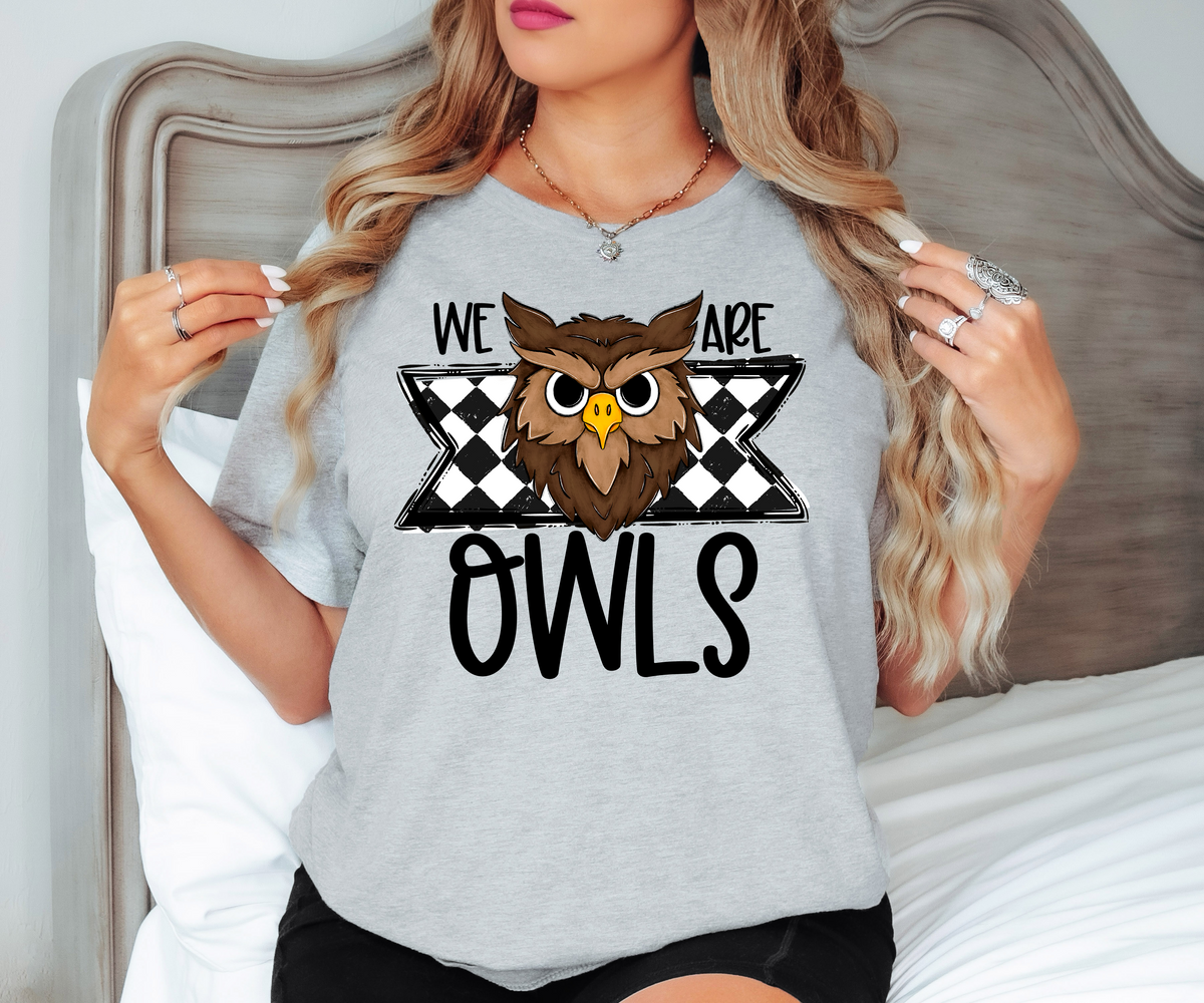 We Are Owls Checker DTF Print – Torch Light