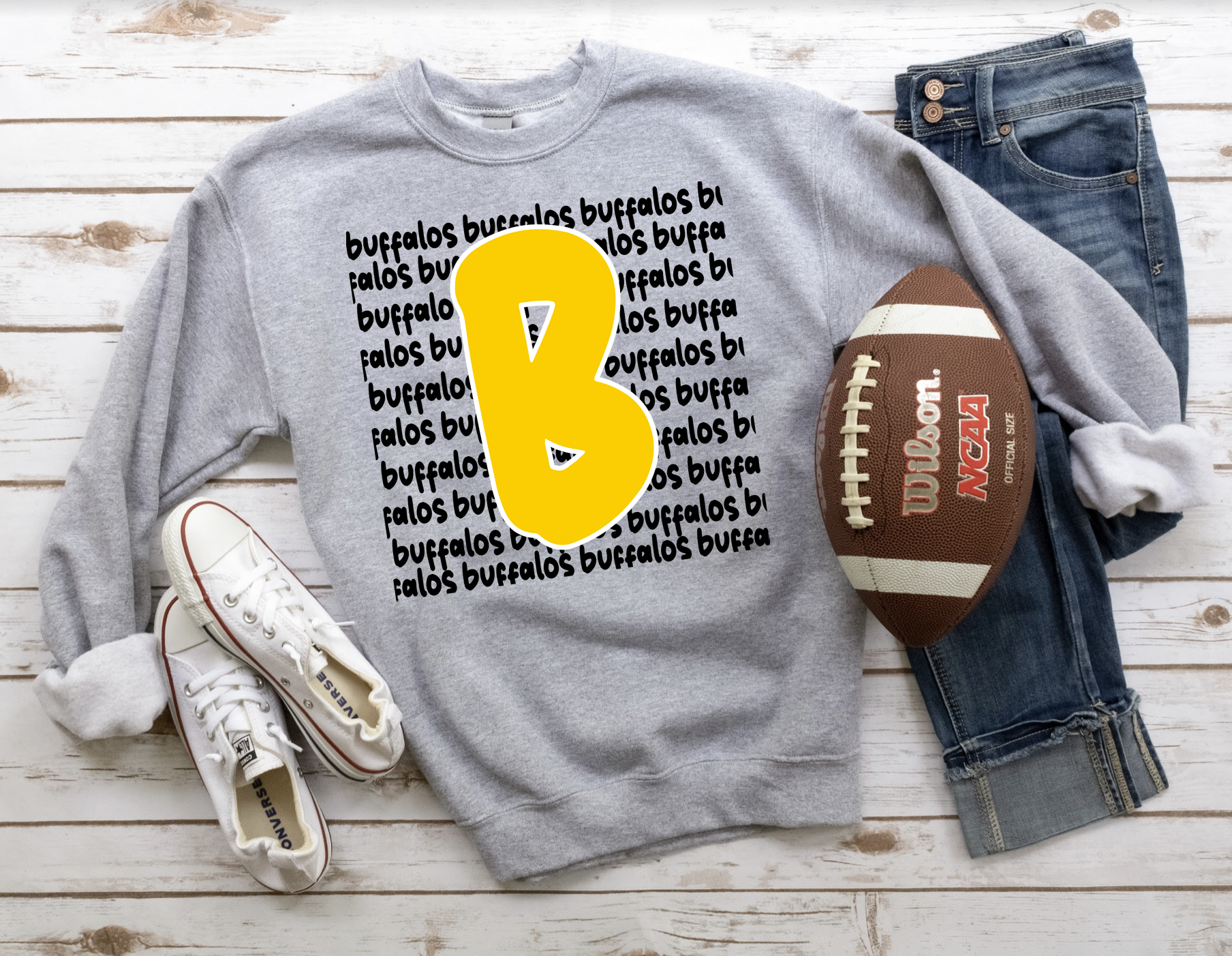 Buffalos Funky Repeat DTF Print – Torch Light