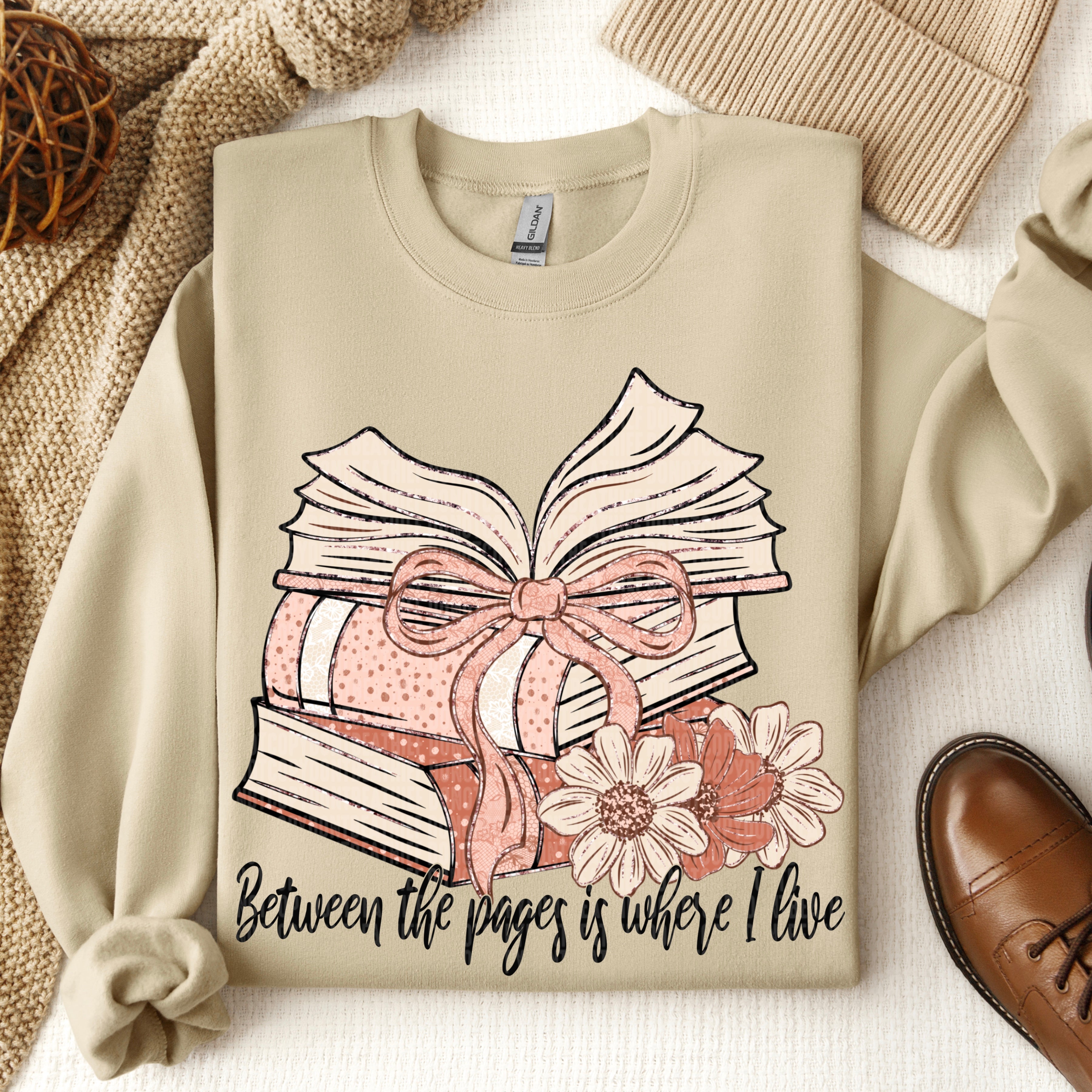 Between The Pages Is Where I Live DTF Print – Torch Light