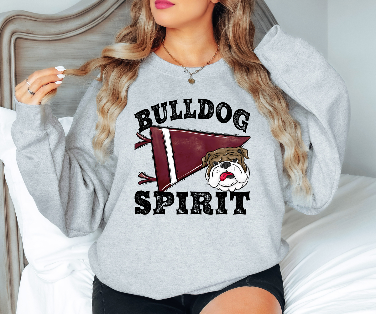 Bulldog Spirit Pennant DTF Print – Torch Light