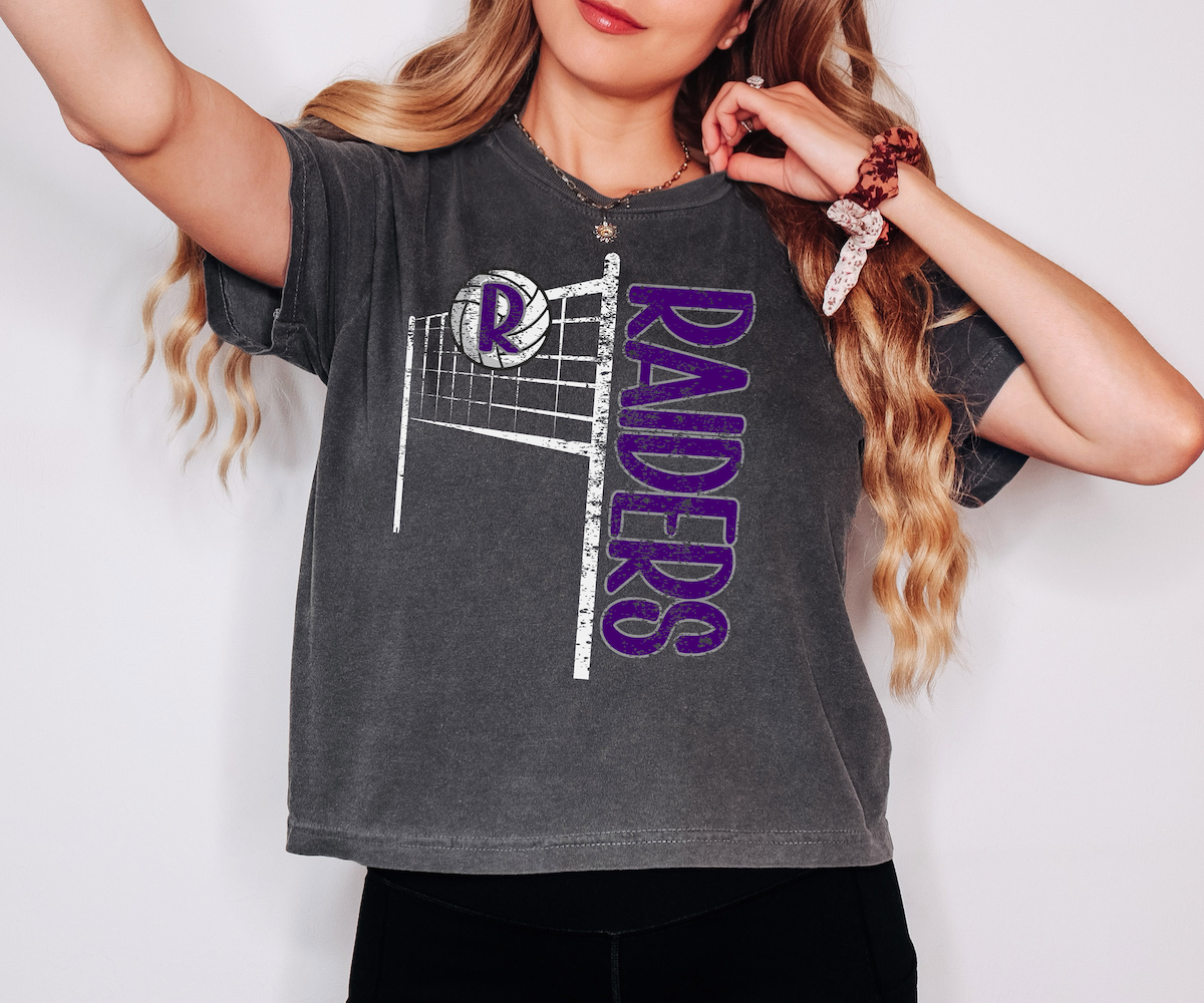 Raiders Team Volleyball Net Distressed DTF Print – Torch Light