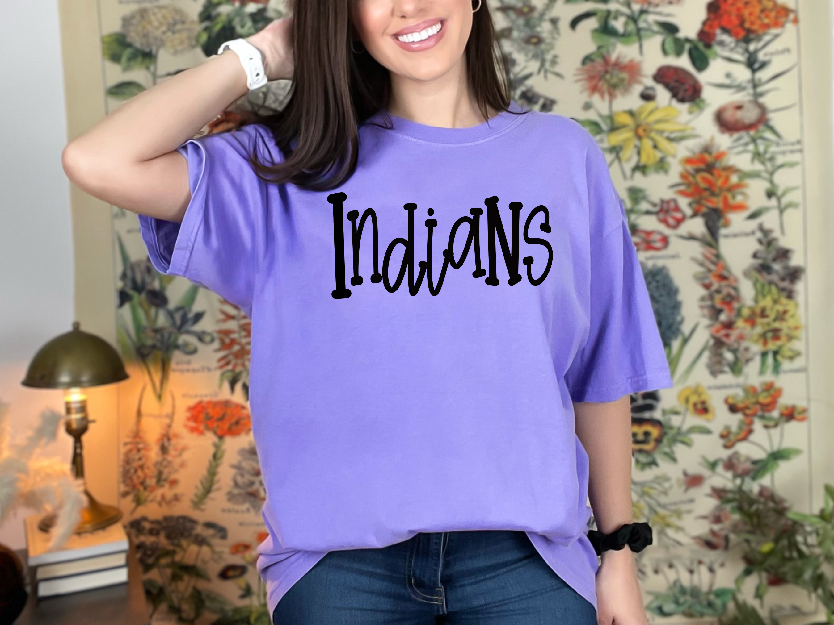 Funky Serif Indians DTF Print – Torch Light