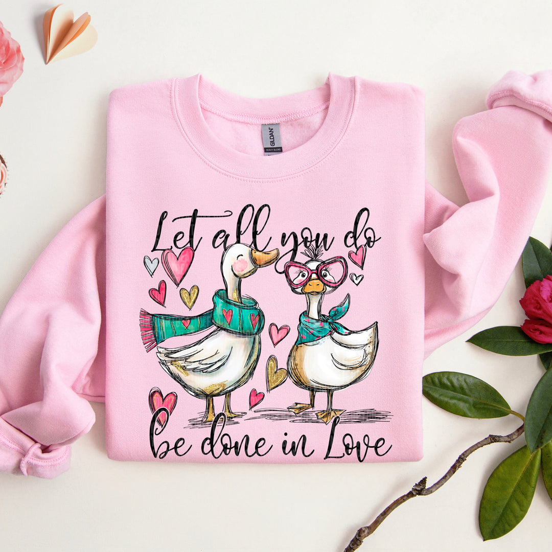 Let All That You Do Be Done In Love Geese DTF Print – Torch Light
