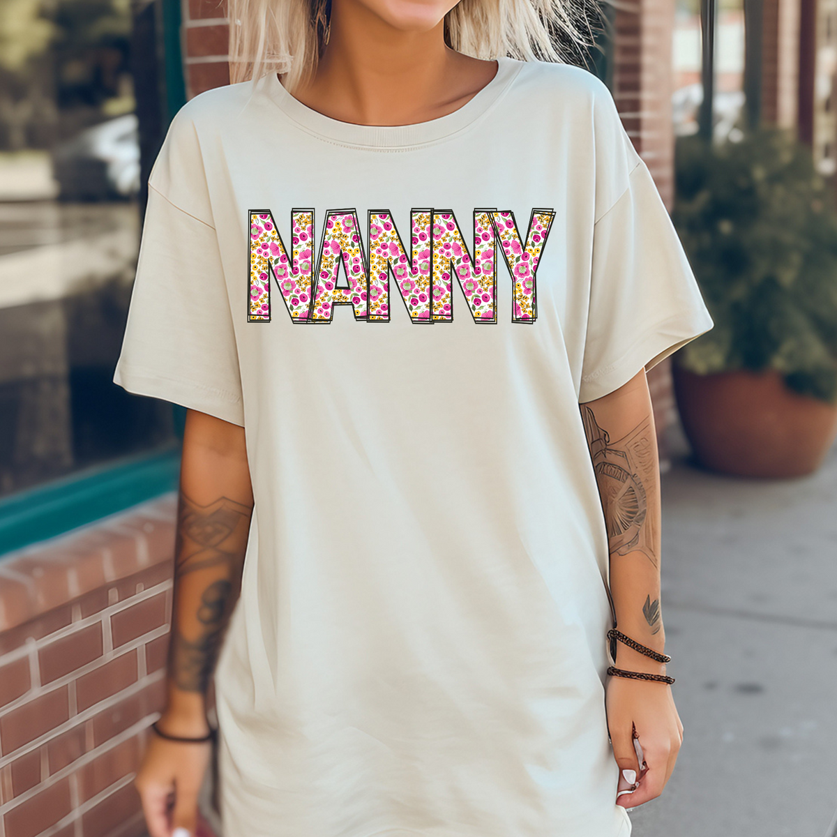 Nanny Sunshine Days White Floral DTF Print – Torch Light