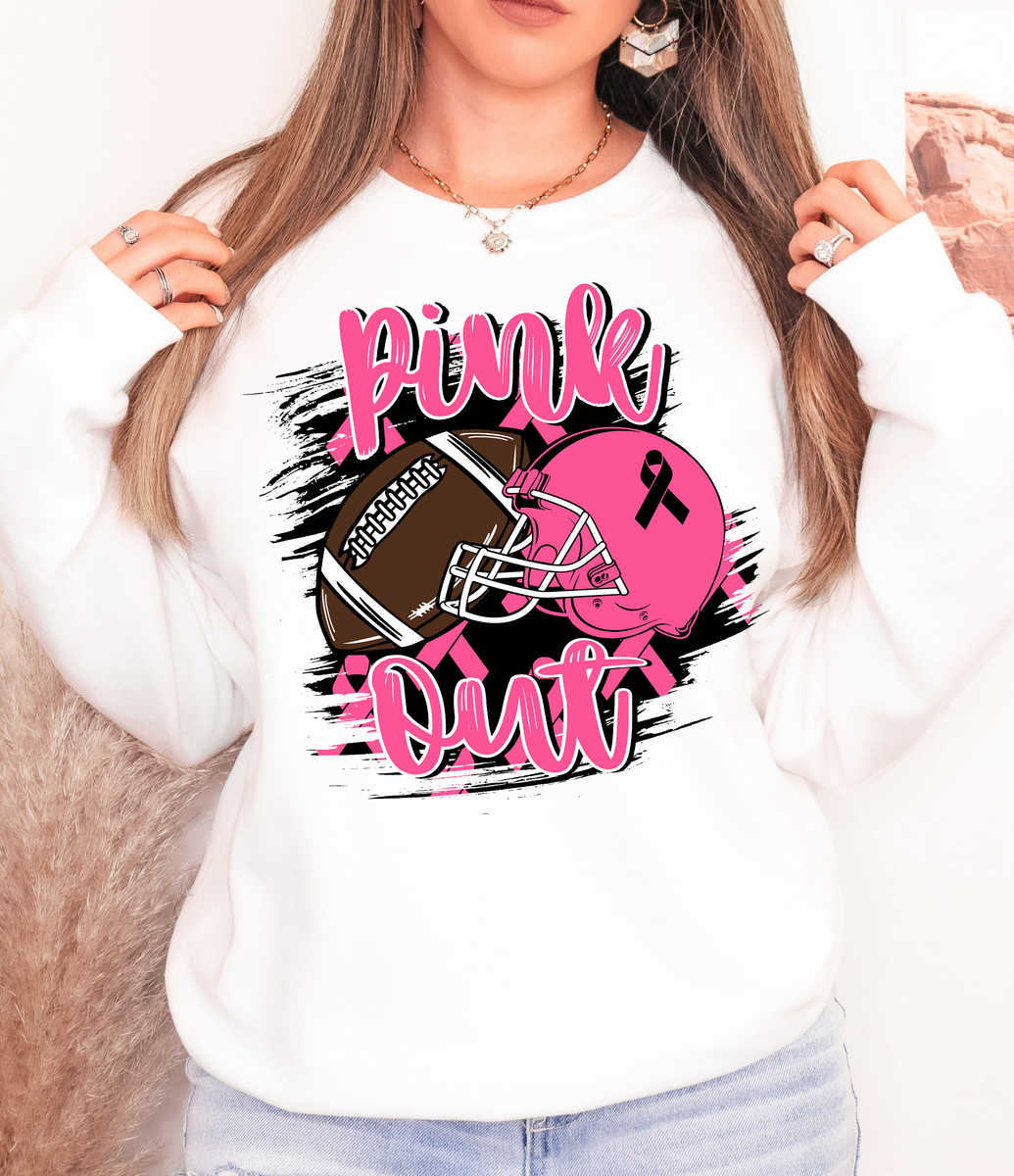Pink Out Football DTF Print – Torch Light