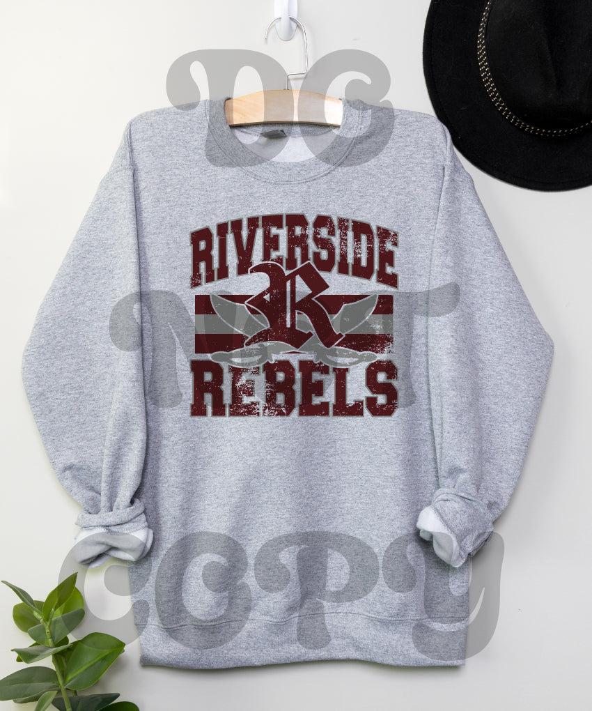 Classic Hometown Riverside Rebels DTF Print – Torch Light
