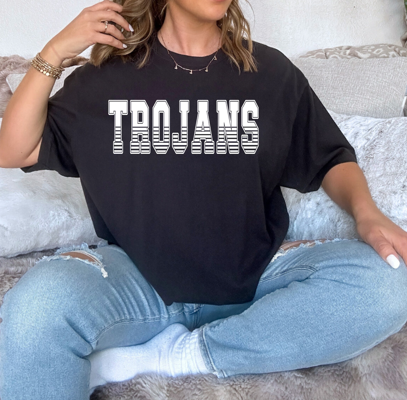 Trojans Varsity Line Team DTF Print – Torch Light