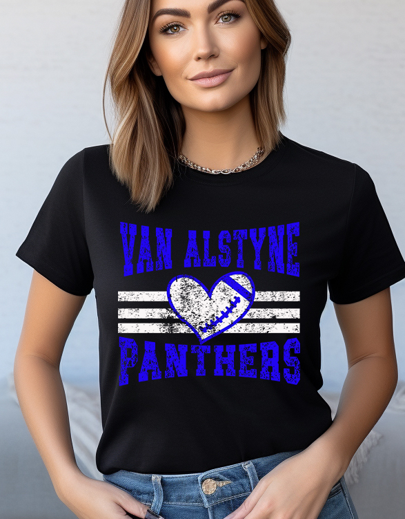 Van Alstyne Grunge Heart Football DTF Print – Torch Light