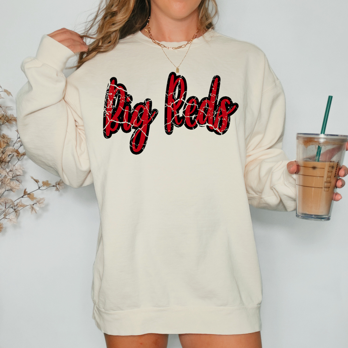 Big Reds Crackle Cursive Teams DTF Print – Torch Light
