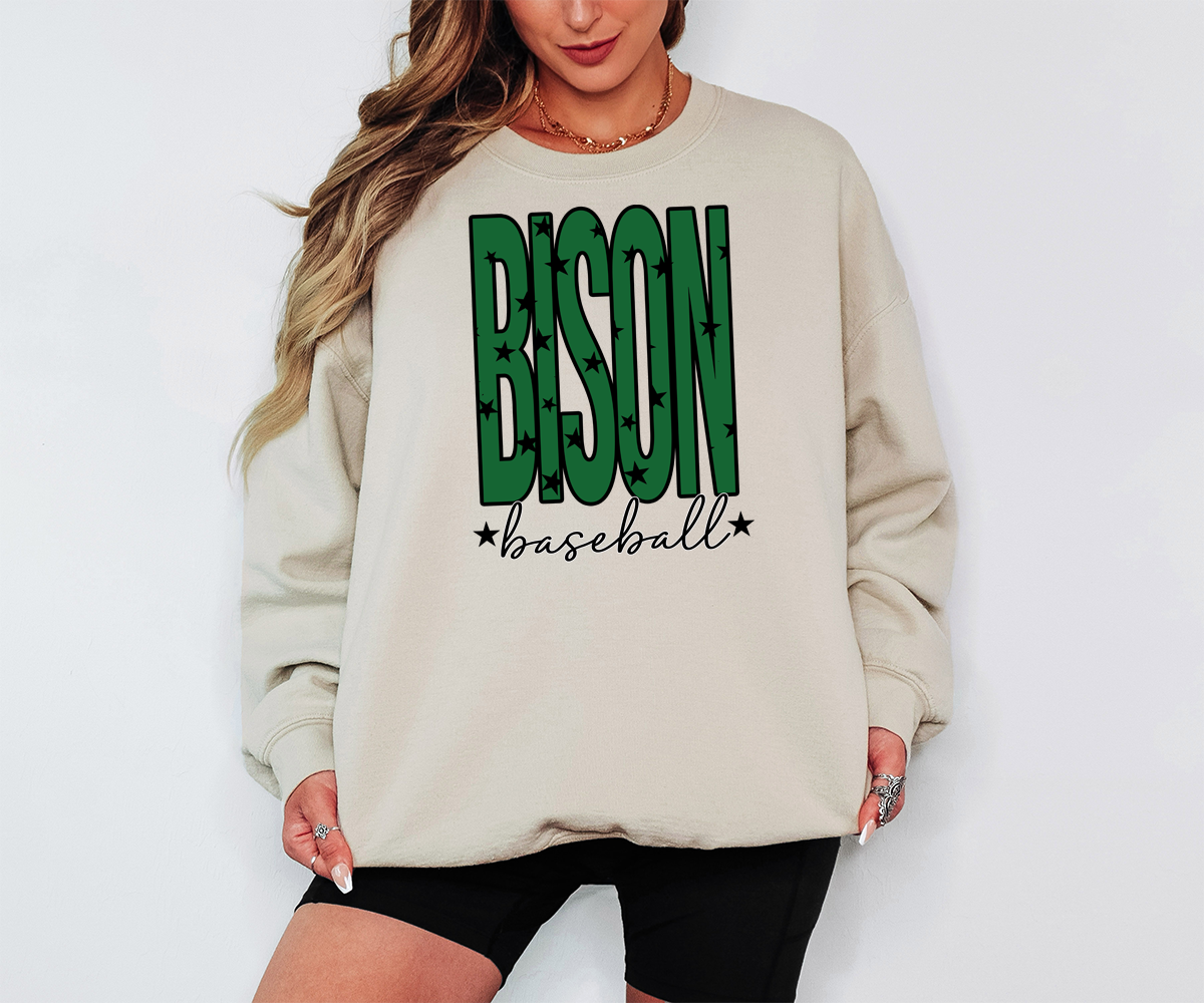 Bison Baseball Hockey Star Power Team Sports DTF Print – Torch Light