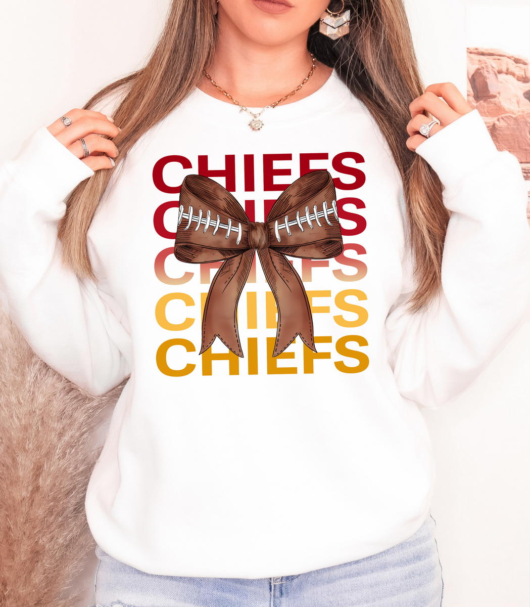 Chiefs Repeat Football Bow DTF Print – Torch Light