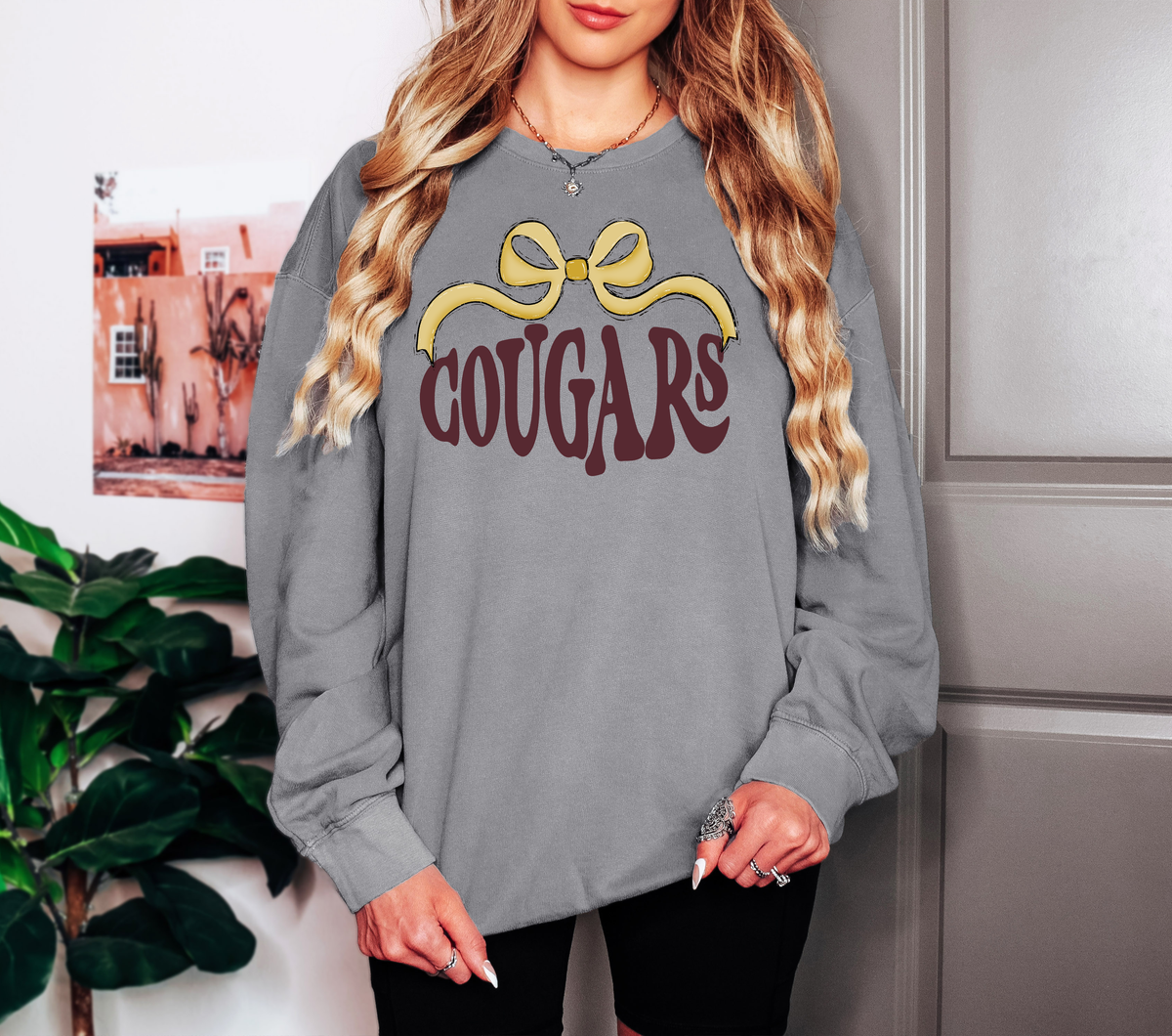 Cougars Wide Ribbon DTF Print – Torch Light