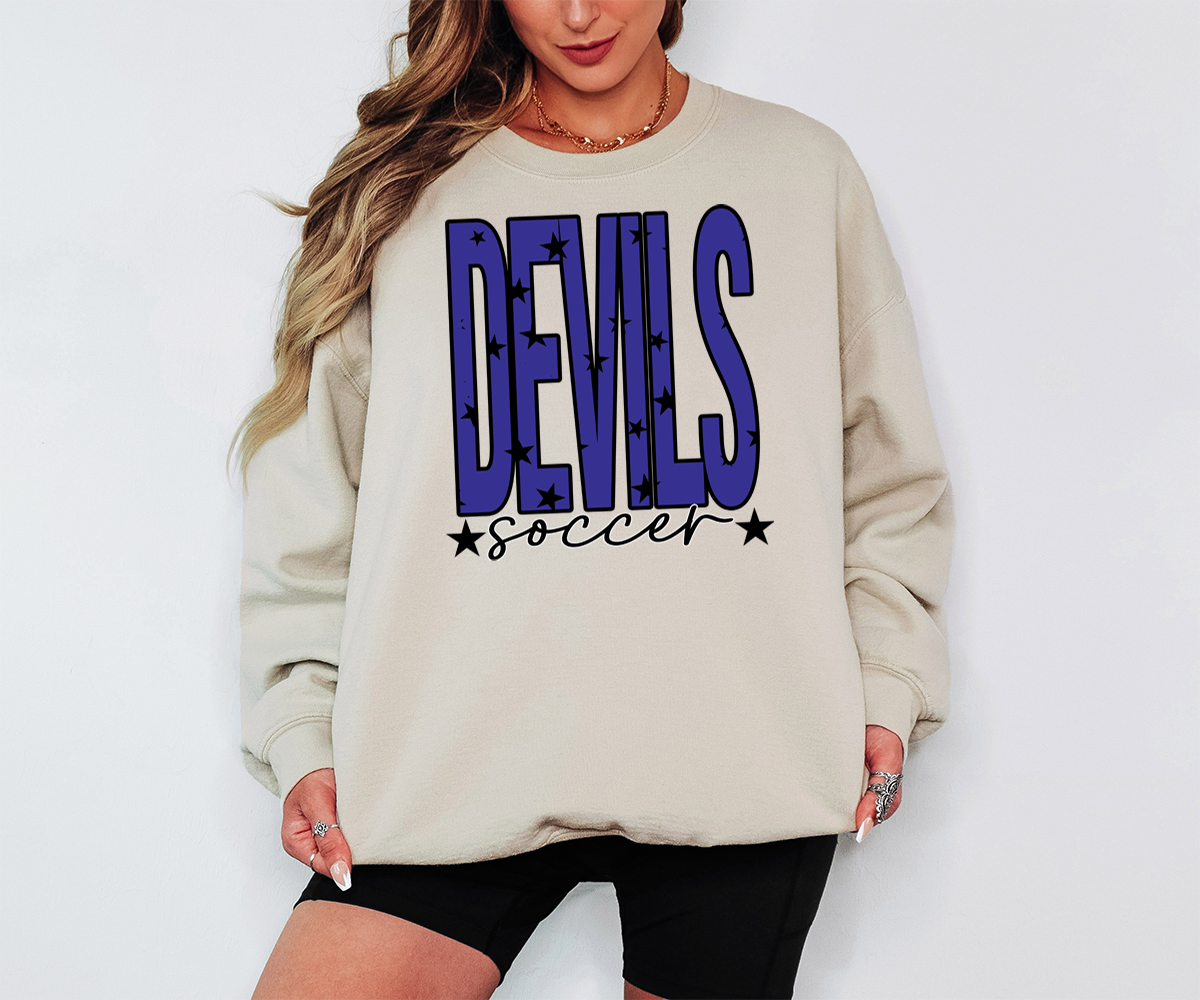 Devils Soccer Star Power Team Sports DTF Print – Torch Light