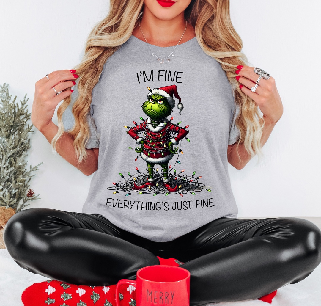 Im Fine Everything Is Fine Christmas Grinch DTF Print – Torch Light