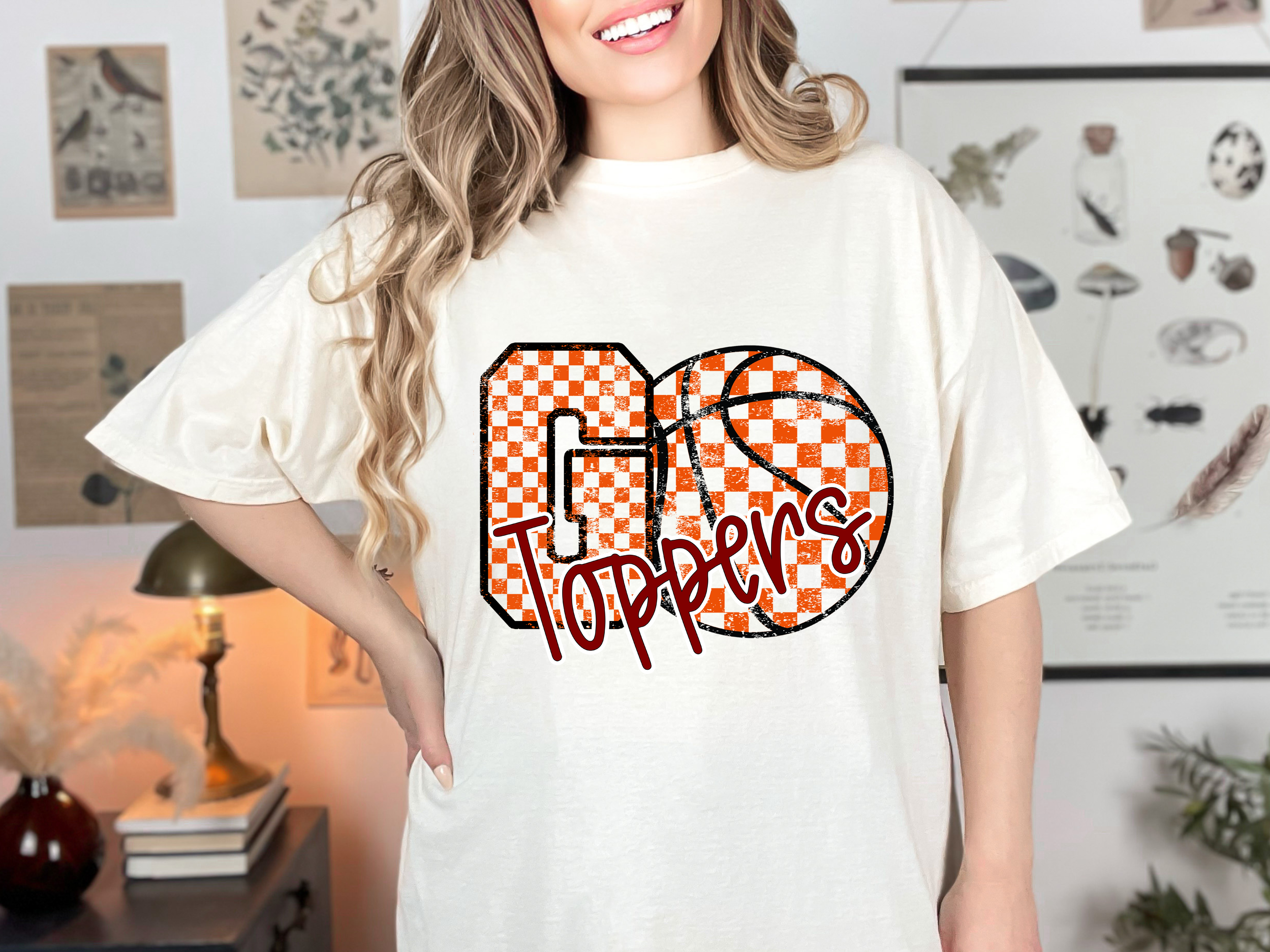 Toppers Go Basketball Checker DTF Print – Torch Light