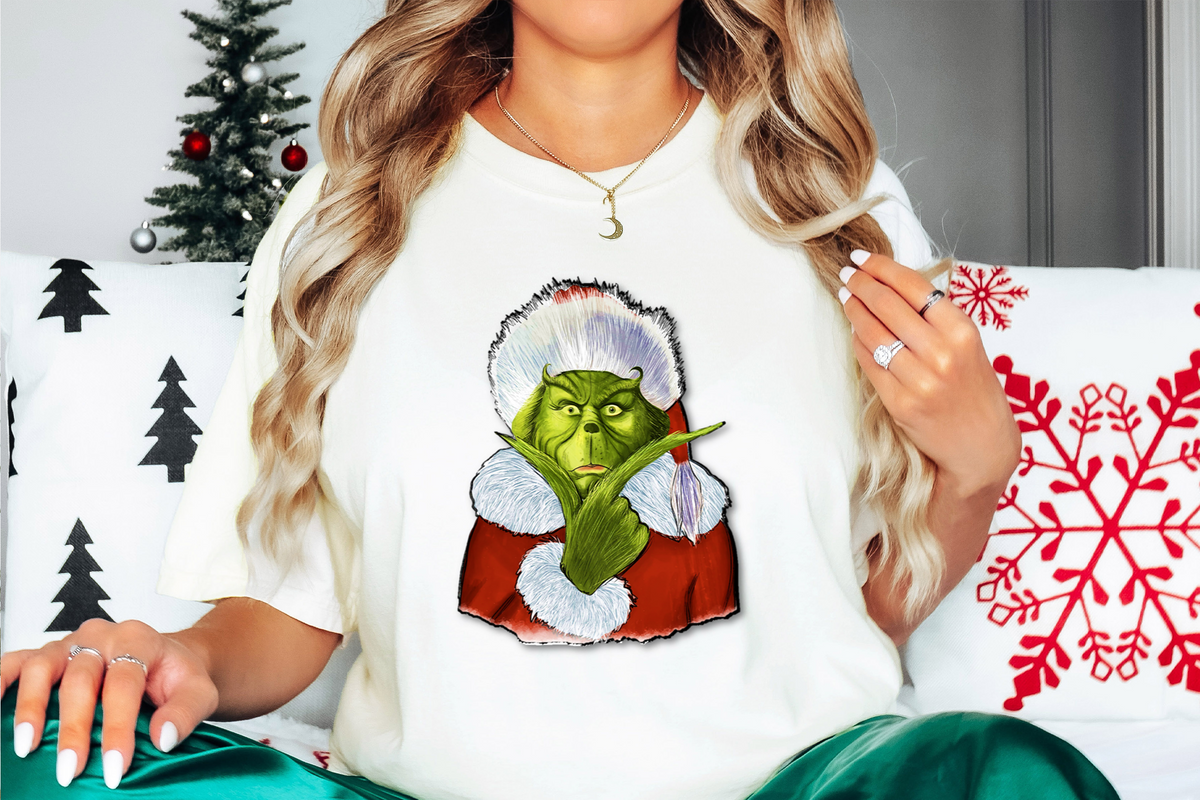 Grinch Face DTF Print – Torch Light