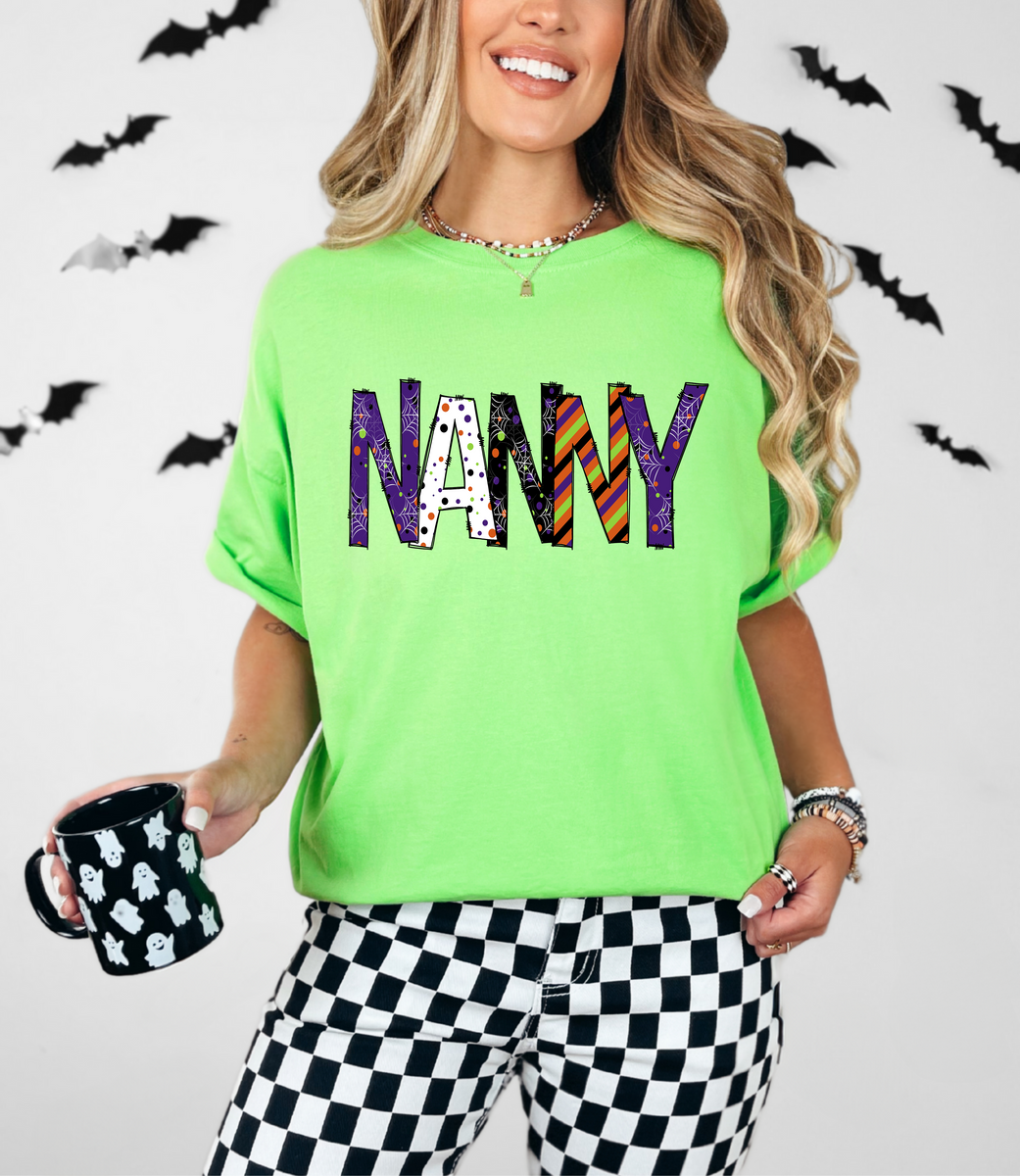 Nanny Halloween Doodle DTF Print – Torch Light