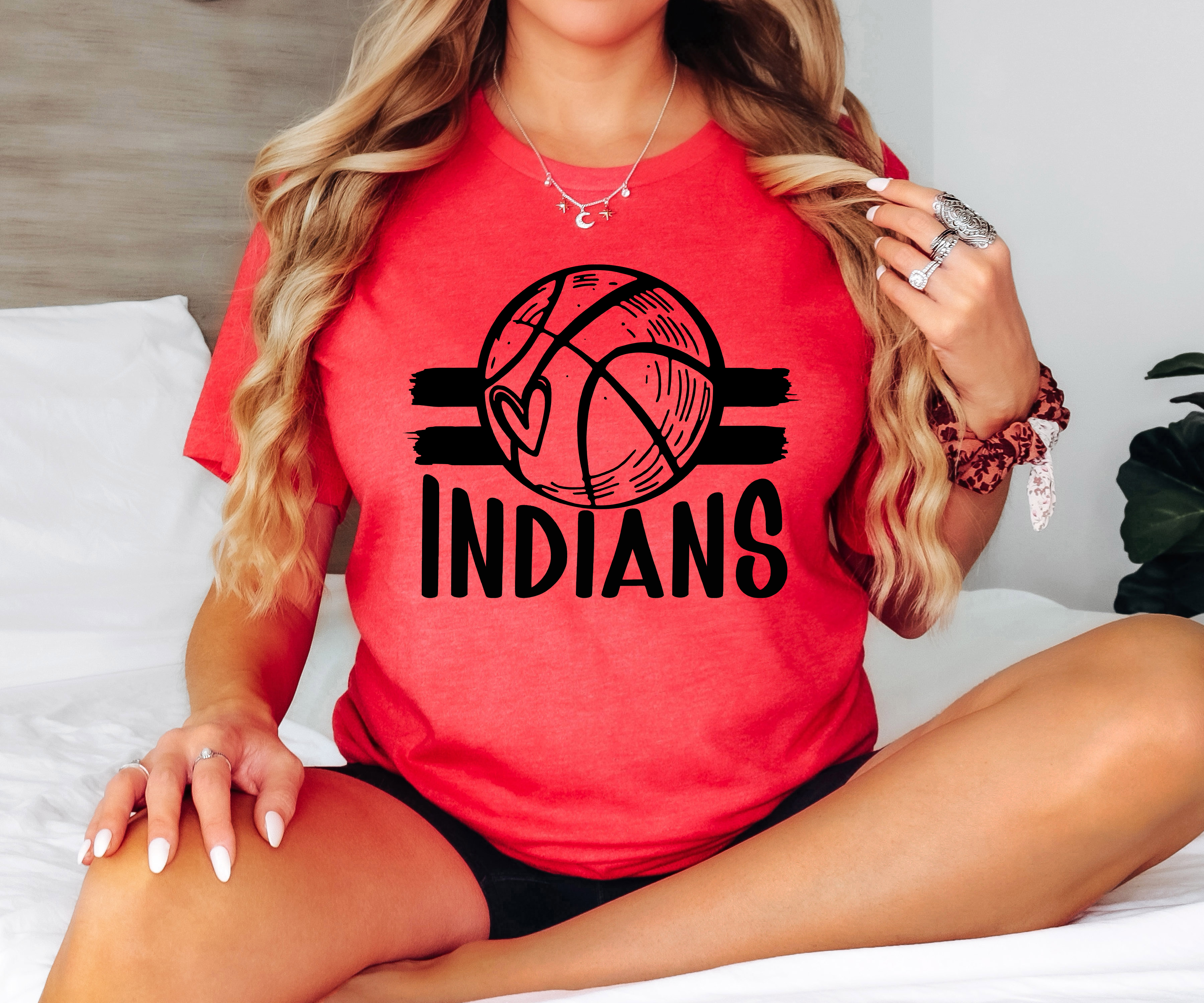 Indians Basketball with Heart DTF Print – Torch Light