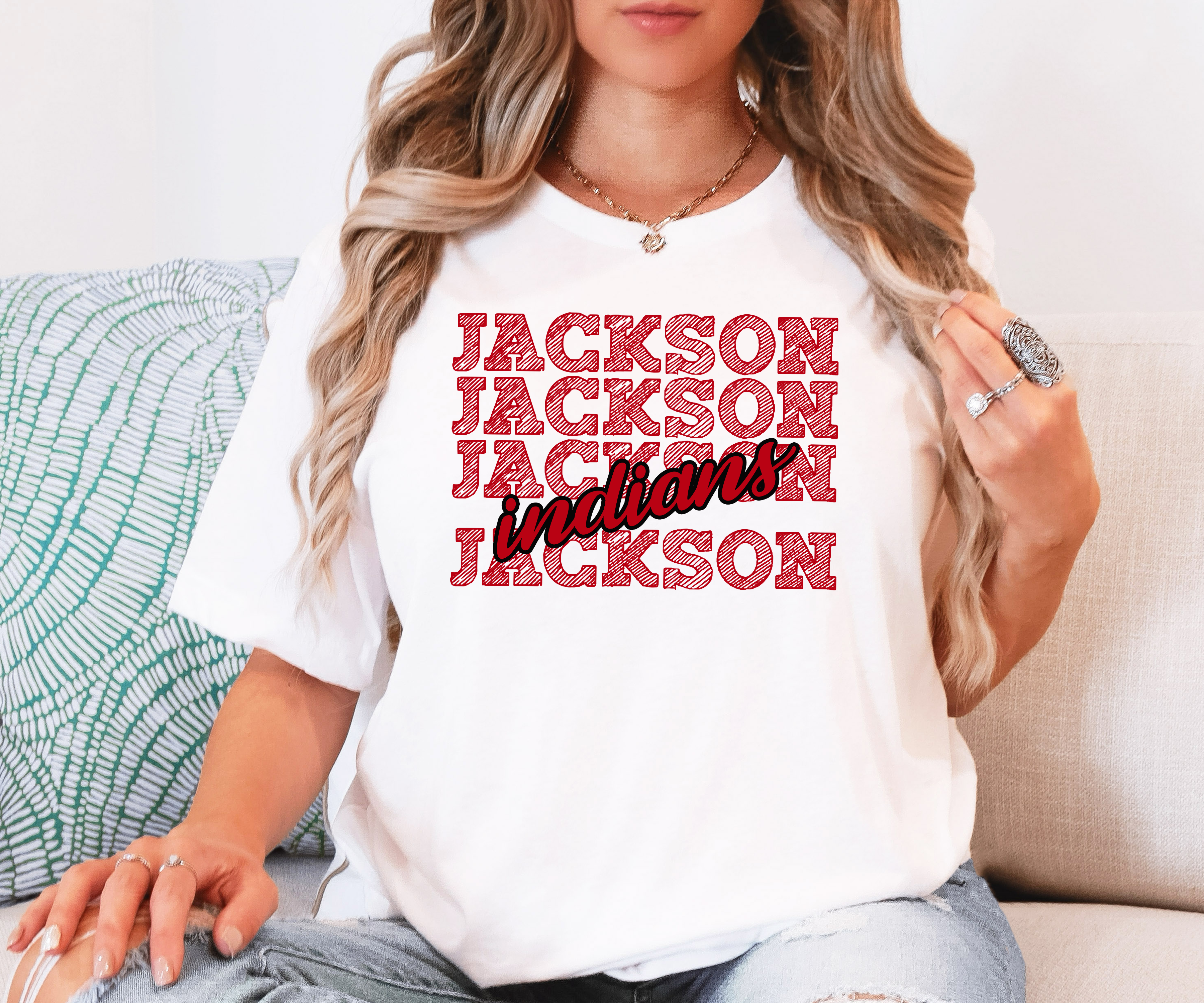 Jackson Indians Repeat Sketch DTF Print – Torch Light