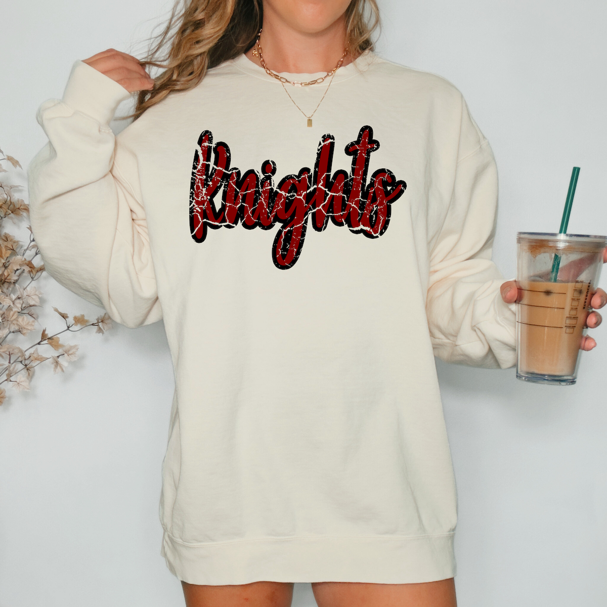 Knights Crackle Cursive Teams DTF Print – Torch Light