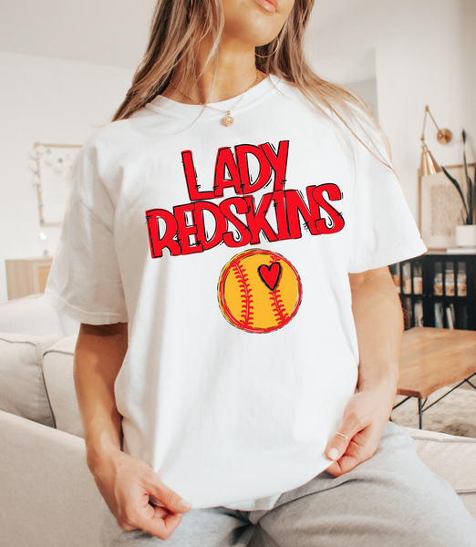 Lady Redskins Softball DTF Print – Torch Light
