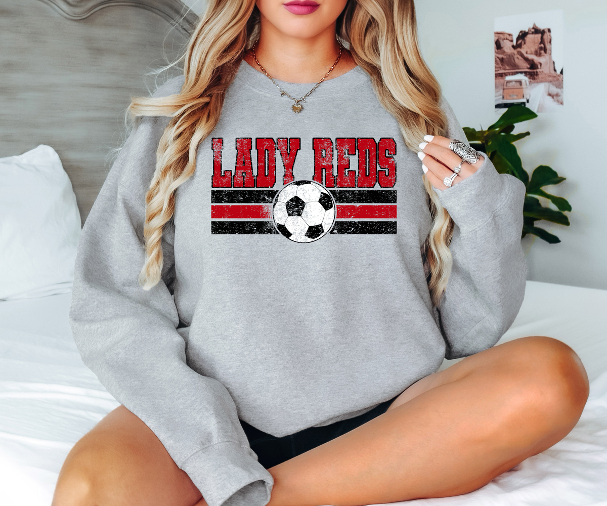 Lady Reds Soccer Grunge DTF Print – Torch Light