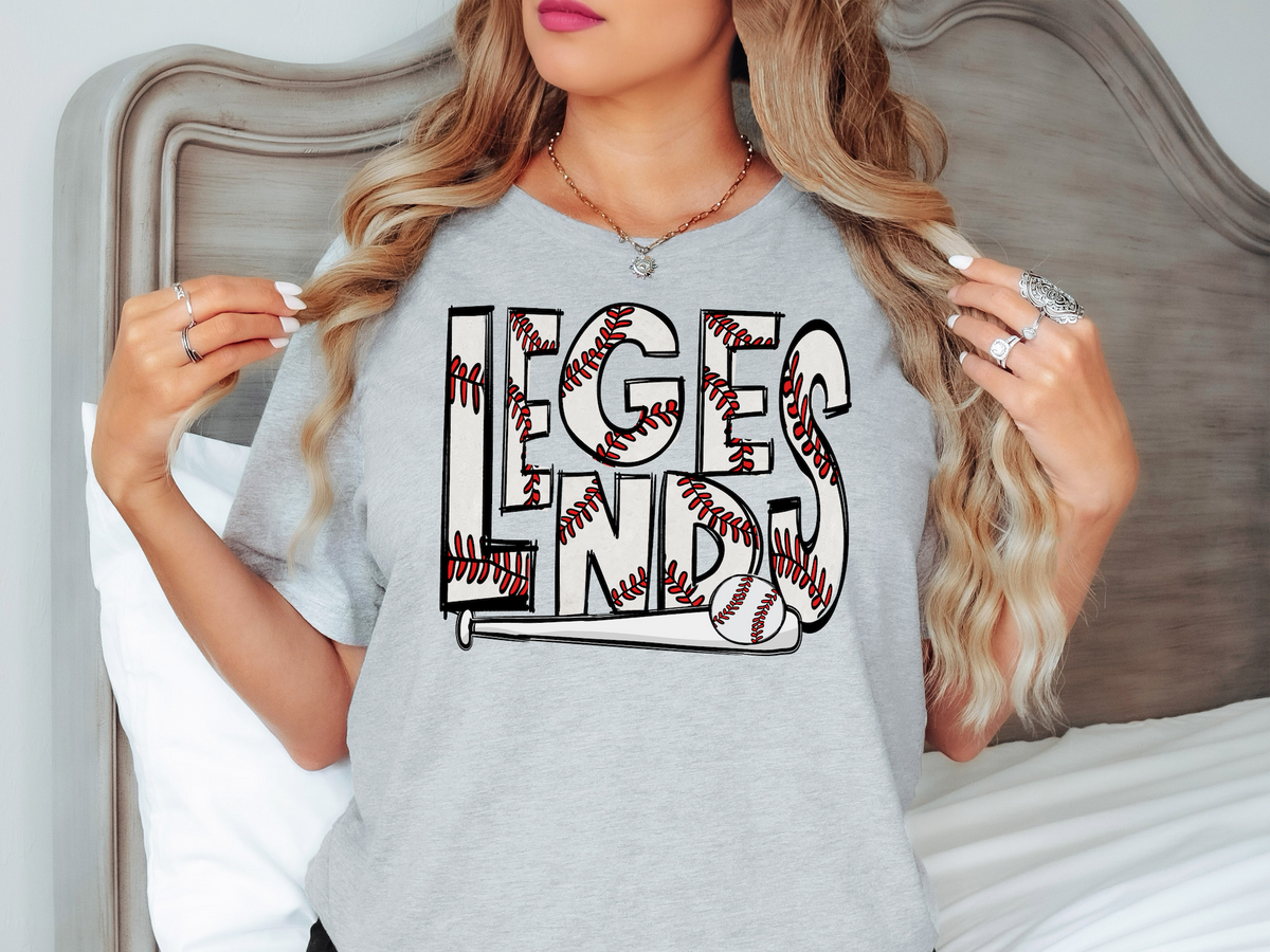 Legends Baseball Doodle DTF Print – Torch Light