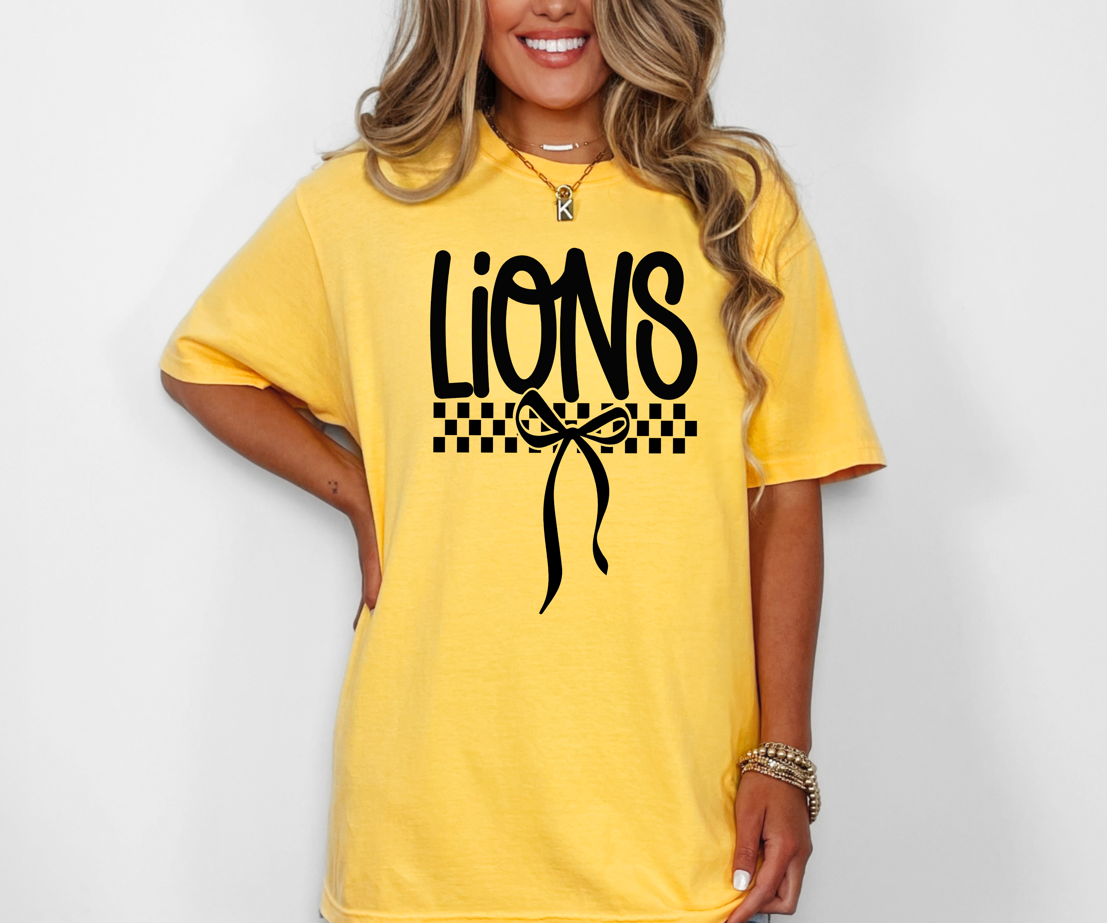 Lions Simple Bow Checker DTF Print – Torch Light