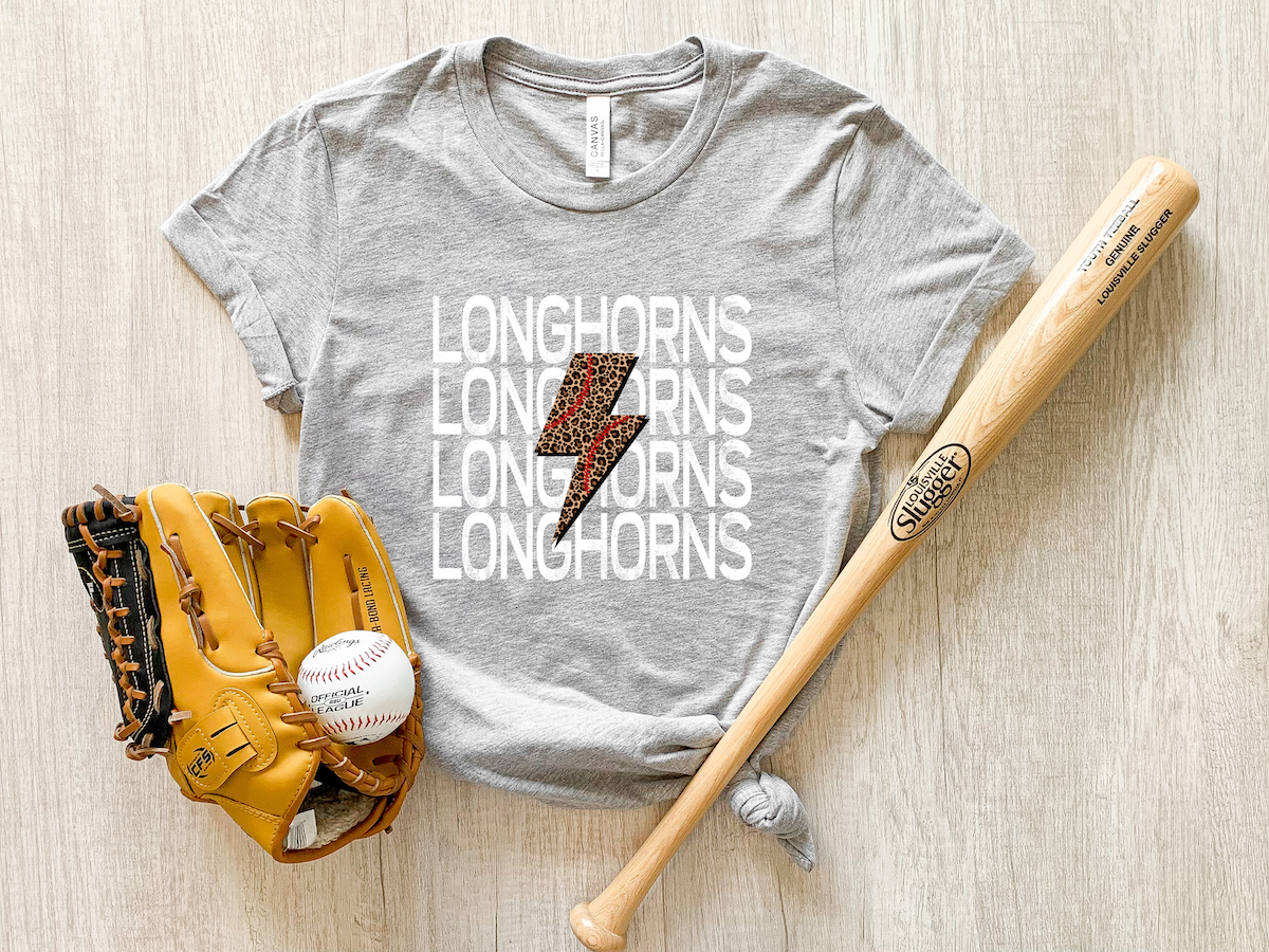 Longhorns Baseball Bolt DTF Print – Torch Light