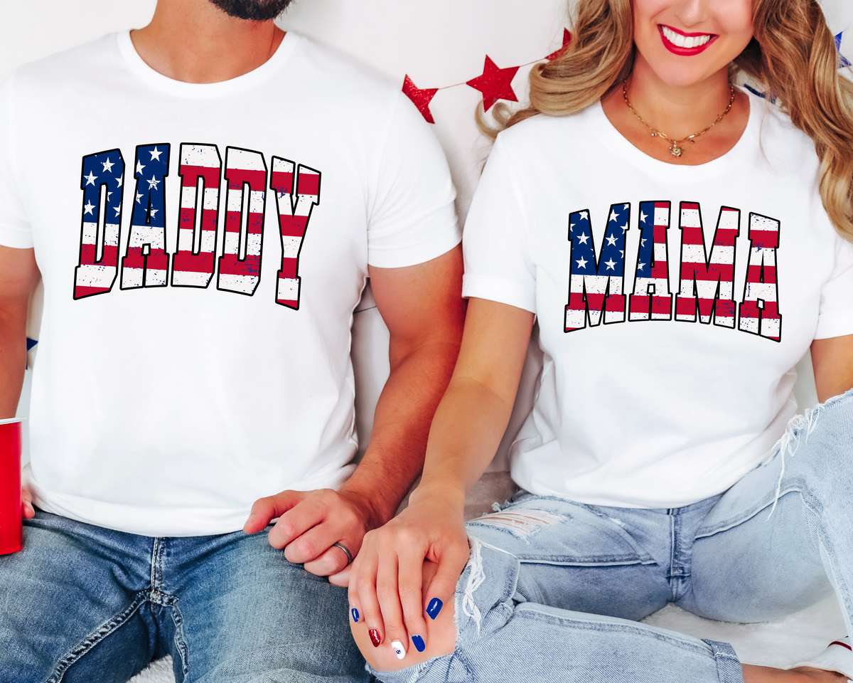 Patriotic Arch Daddy American Flag DTF Print – Torch Light