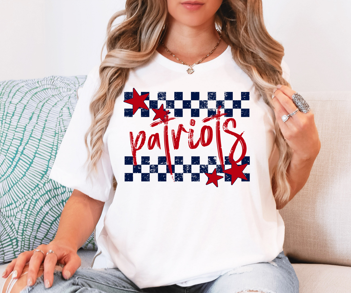 Patriots Checker Star DTF Print – Torch Light
