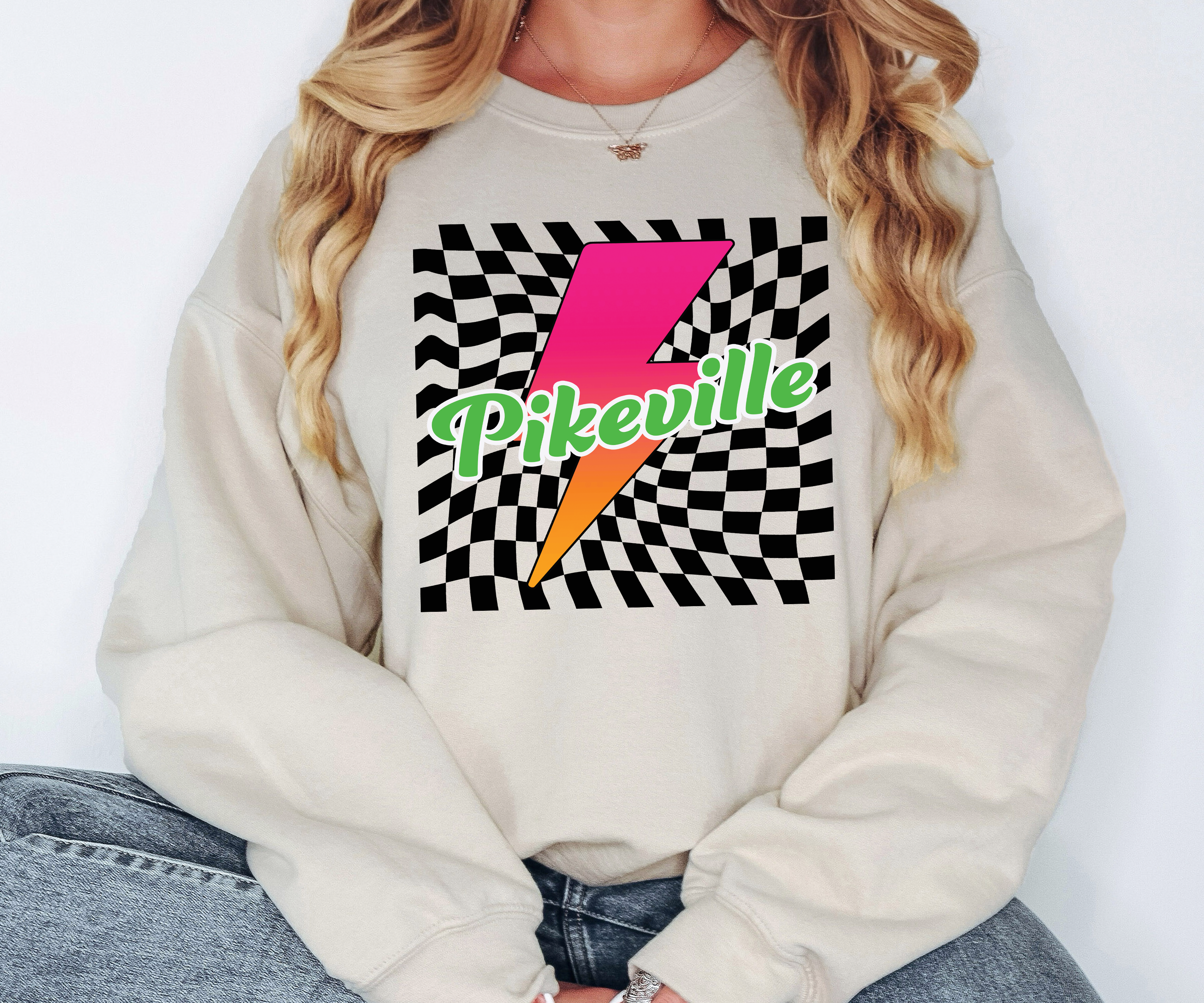 Pikeville Checker Leopard Bolt DTF Print – Torch Light