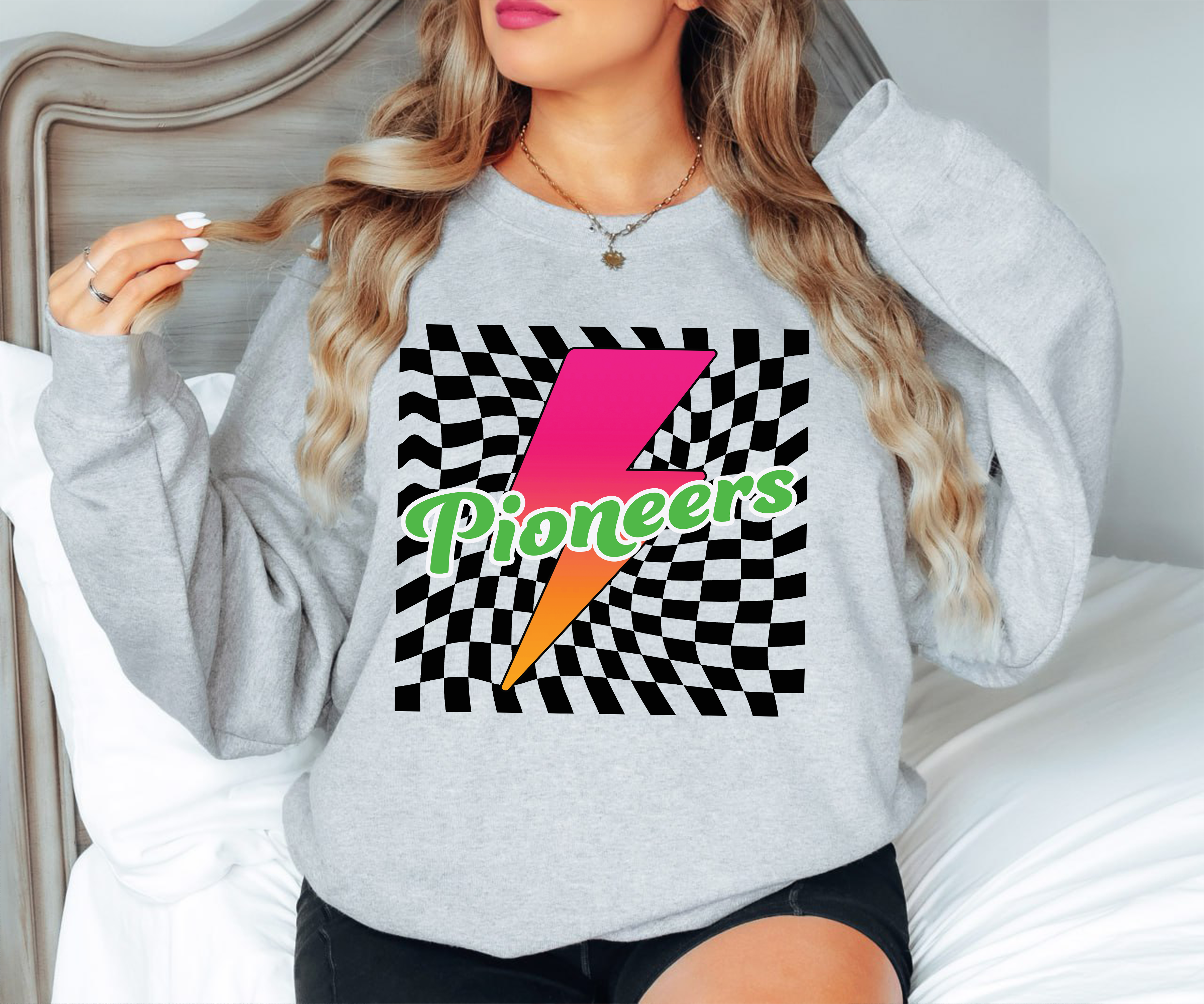 Pioneers Checker Leopard Bolt DTF Print – Torch Light