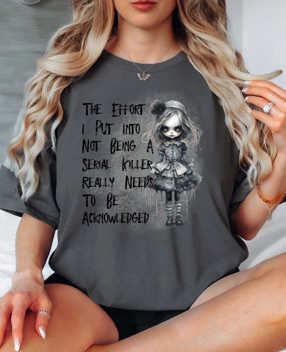 Serial Killer Effort Girl DTF Print – Torch Light