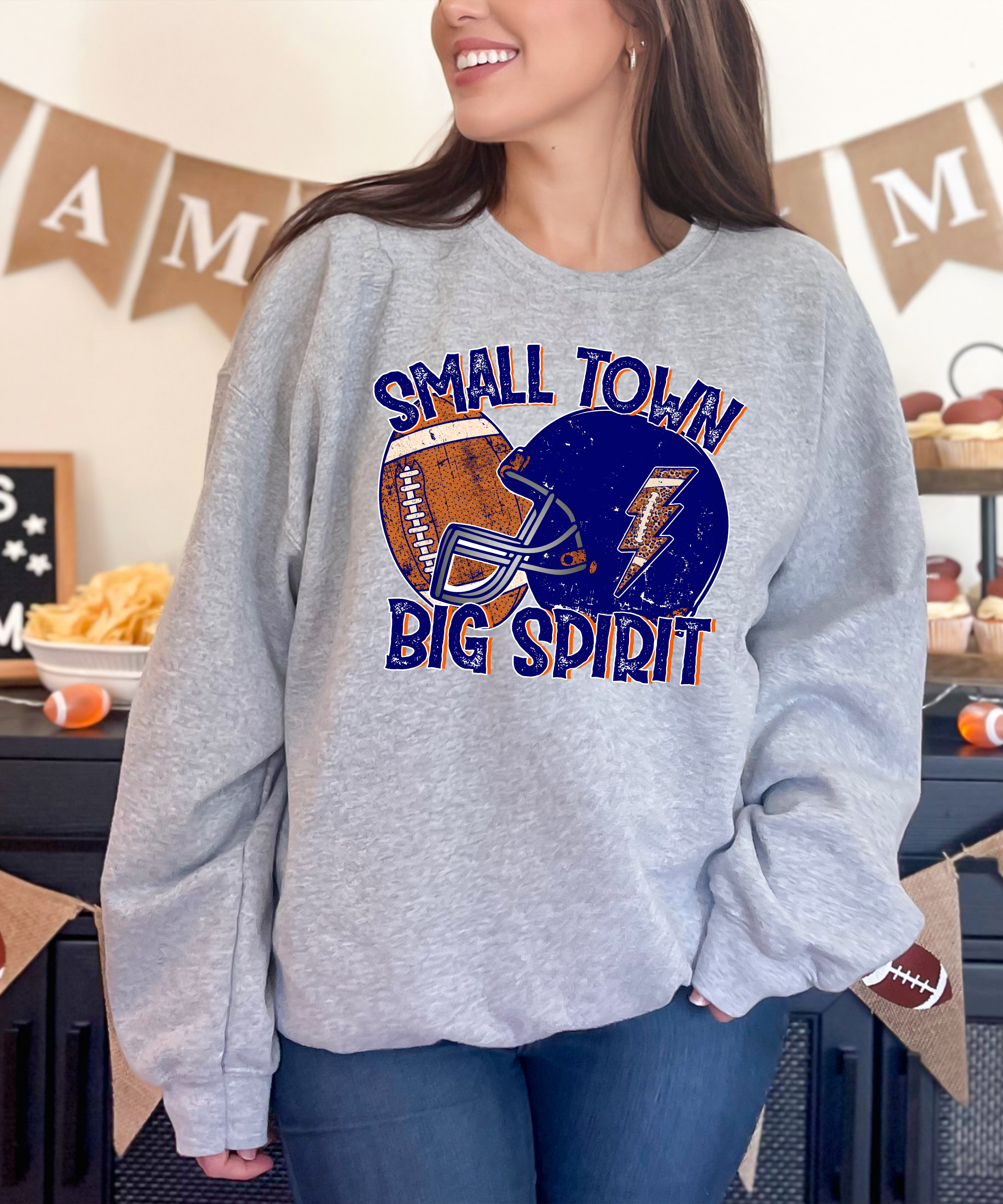 Small Town Big Spirit Football DTF Print – Torch Light