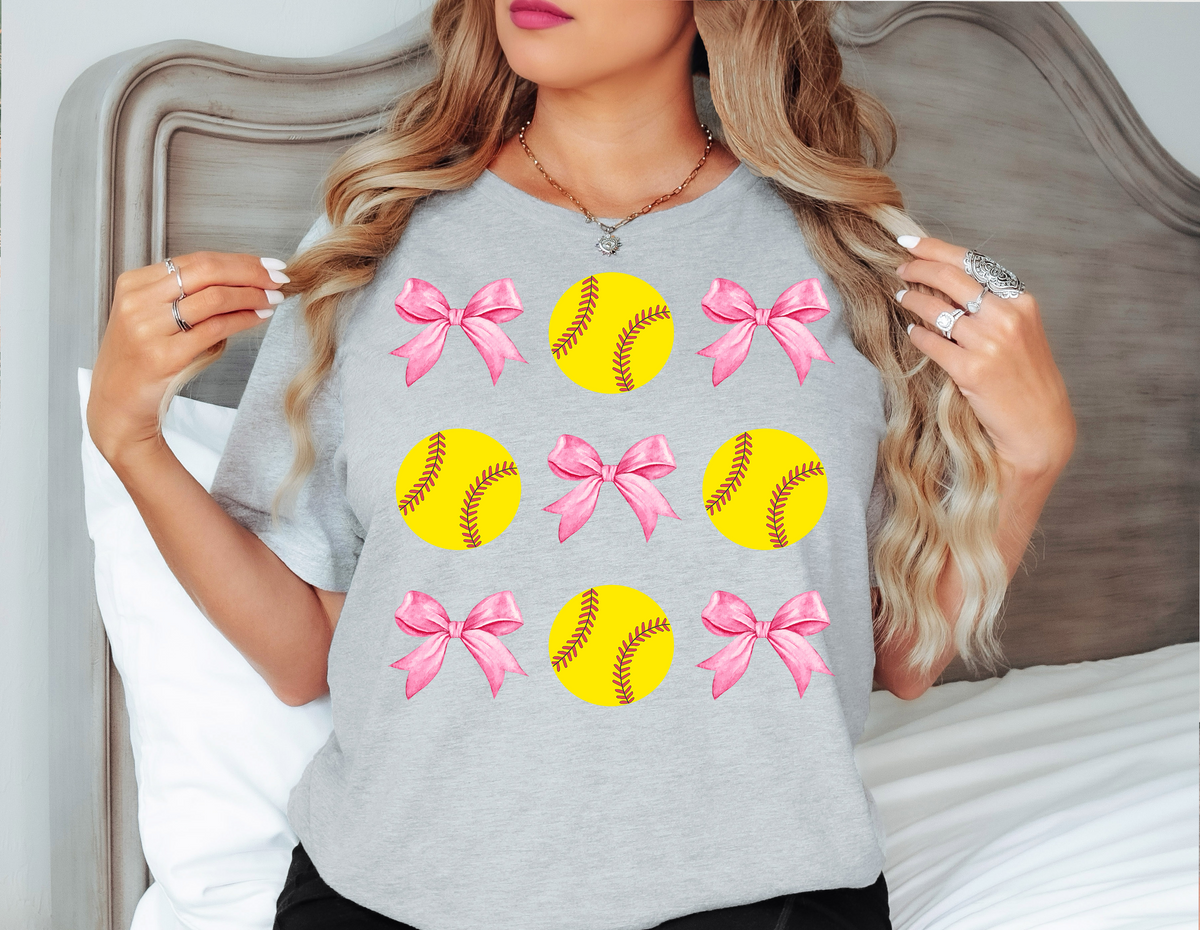 Softball Bow Collage DTF Print – Torch Light