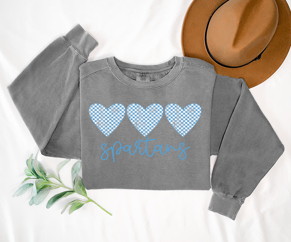 Spartans Checker Heart Trio DTF Print – Torch Light