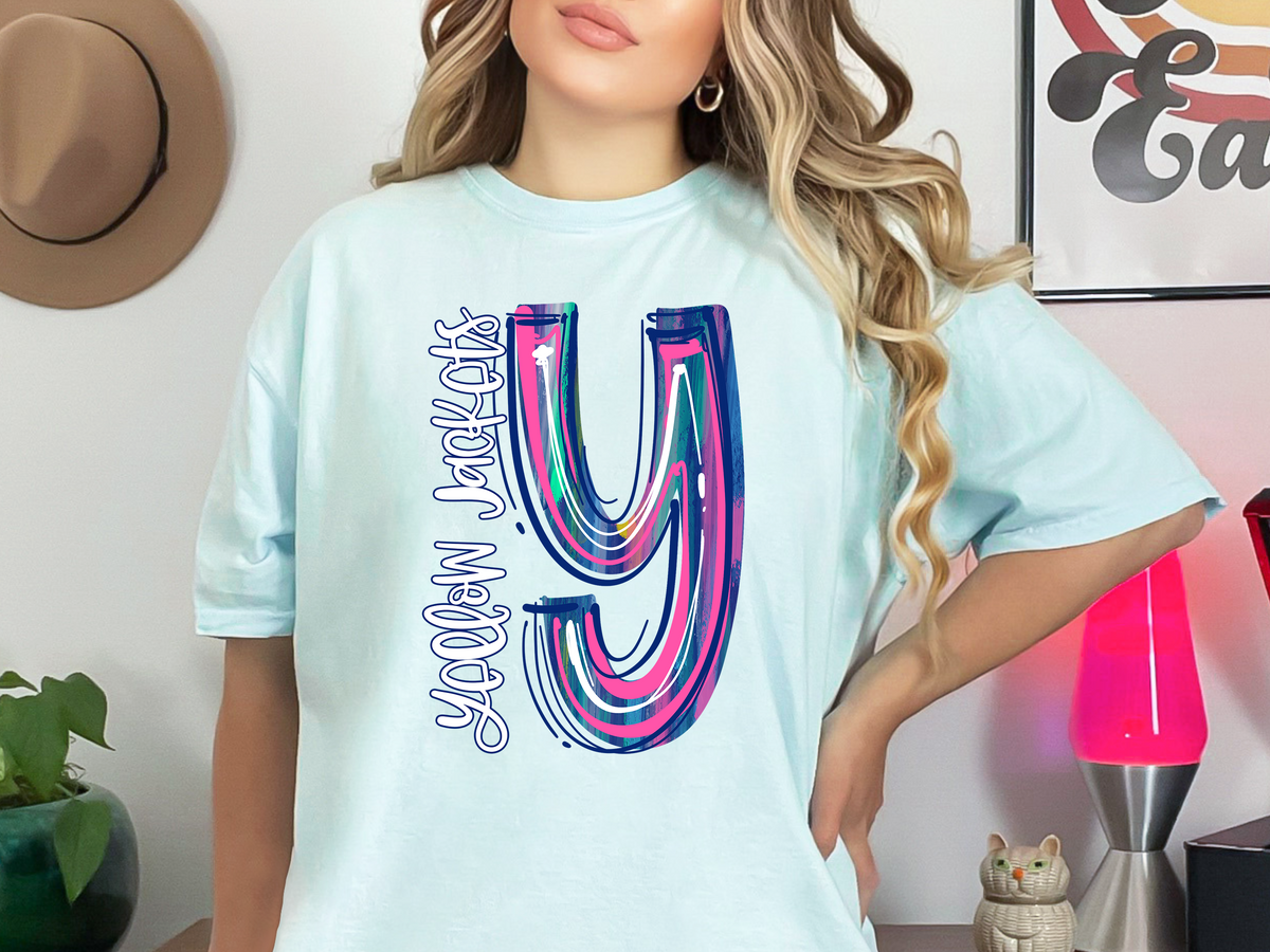 Paint Splatter Yellow Jackets DTF Print – Torch Light