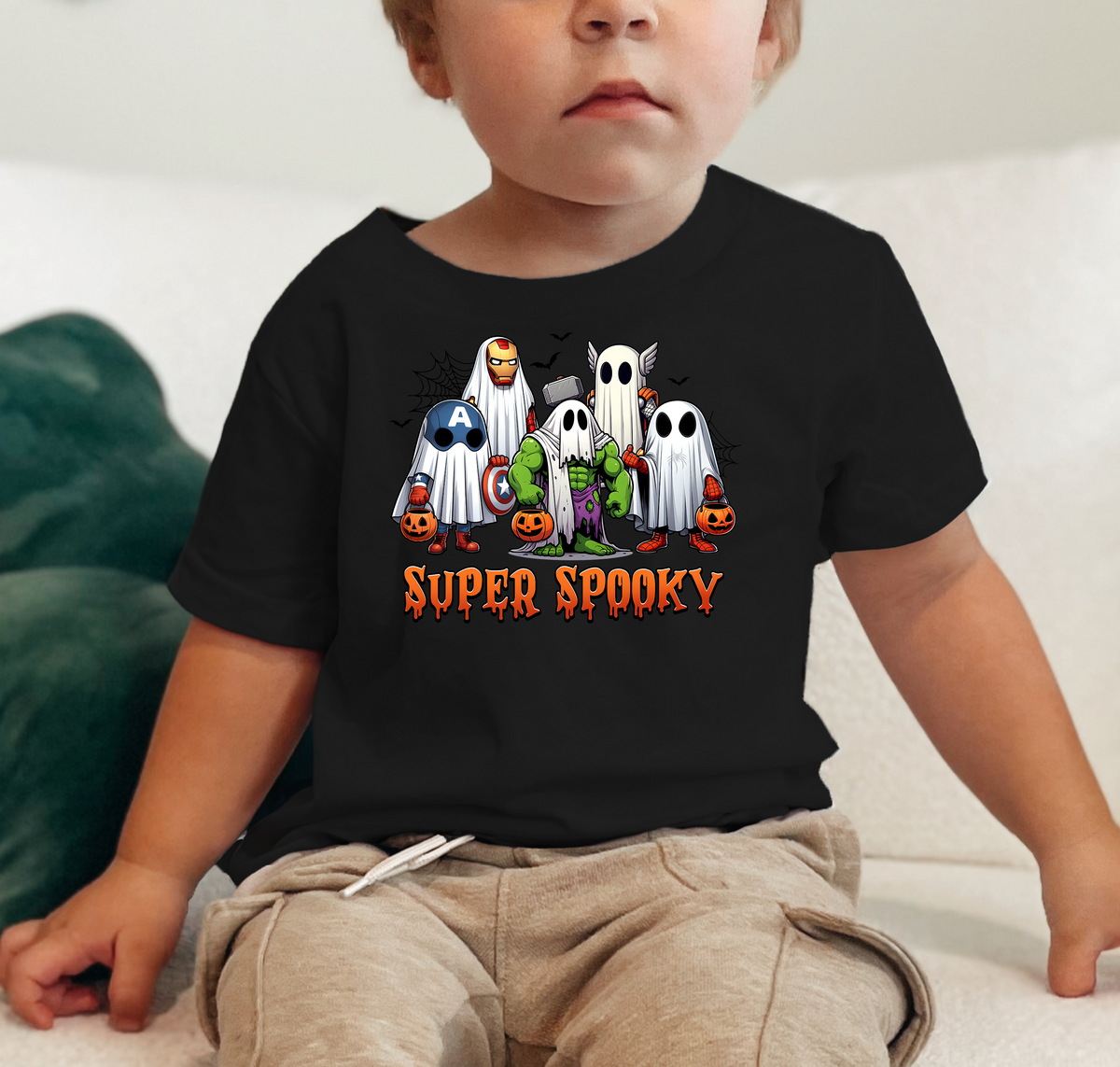 Super Spooky Halloween Super Heros DTF Print – Torch Light