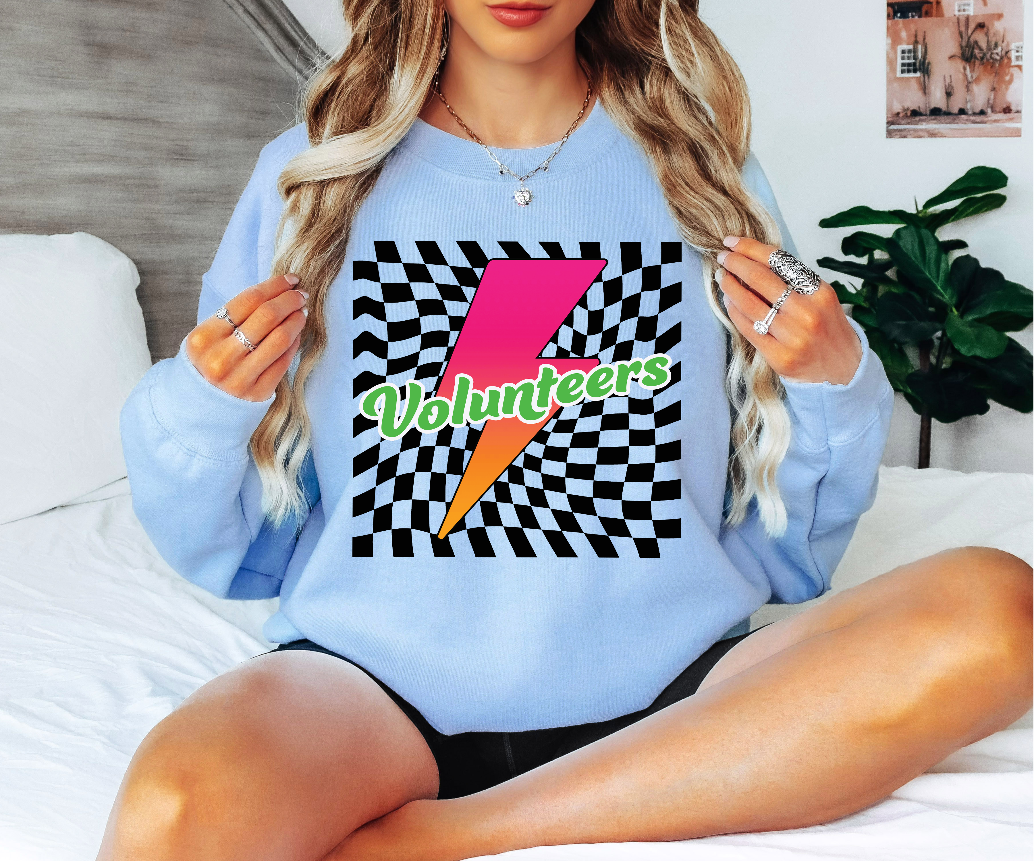 Volunteers Checker Leopard Bolt DTF Print – Torch Light