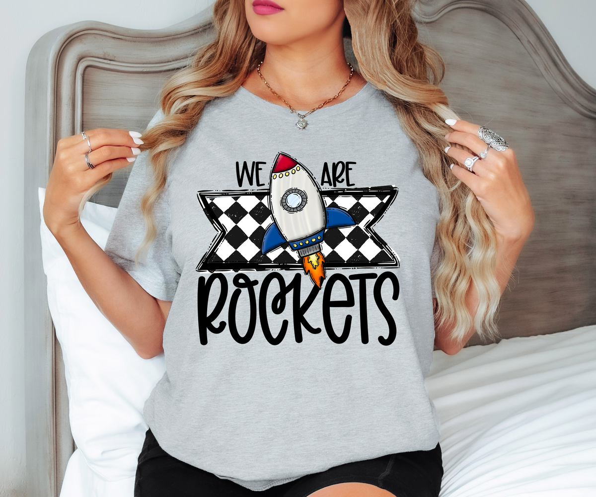 We Are Rockets Checker DTF Print – Torch Light