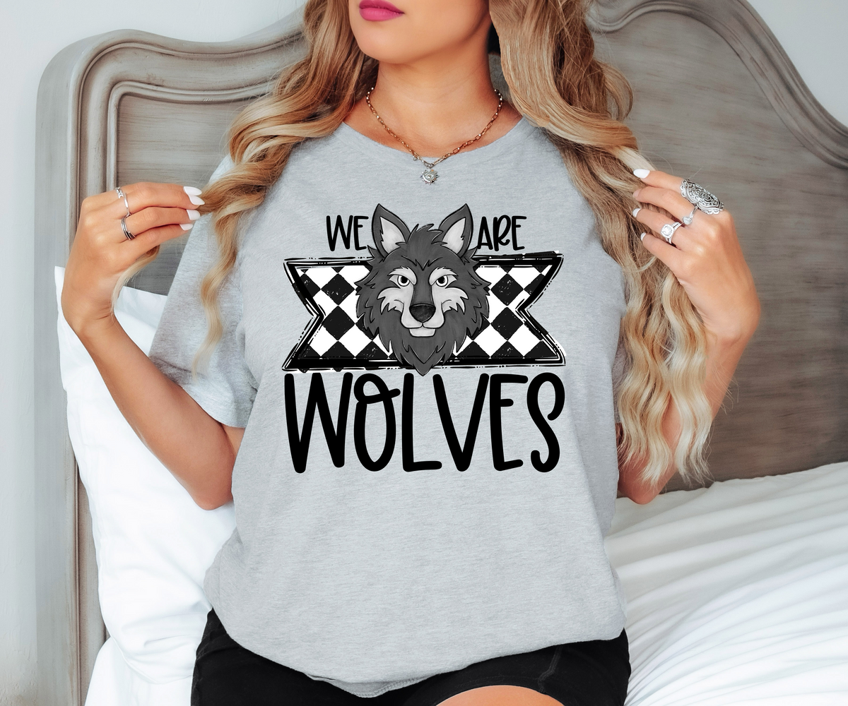 We Are Wolves Checker DTF Print – Torch Light