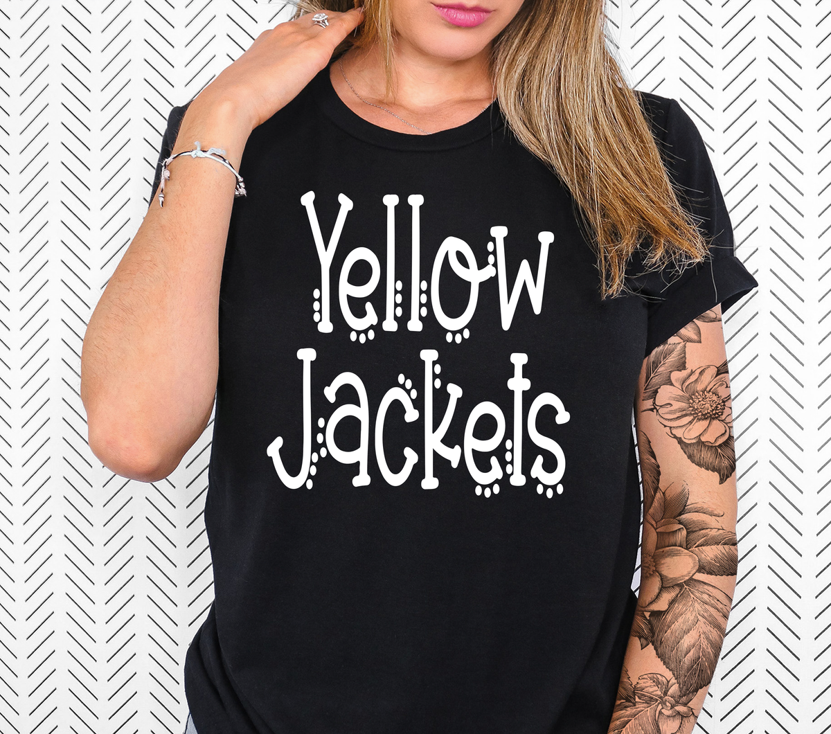 Yellow Jackets Dotted Doodle DTF Print – Torch Light