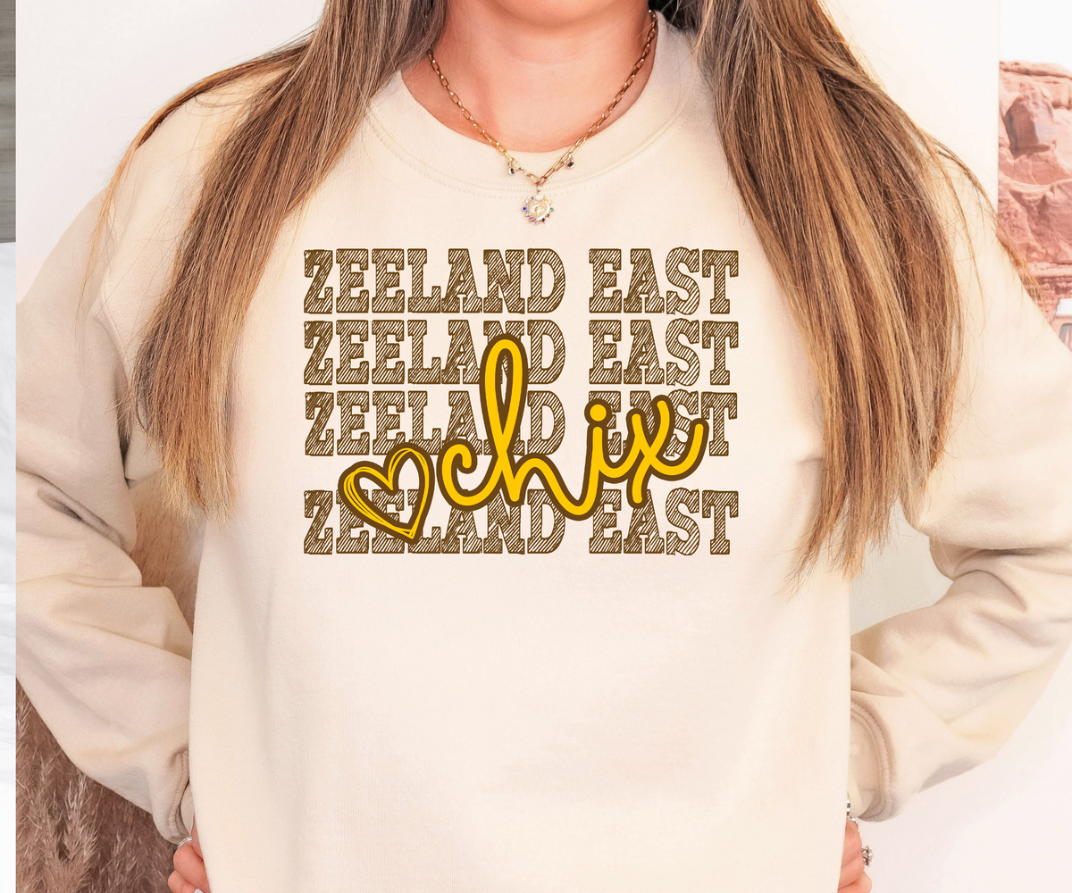 Zeeland East Chix Repeat Sketch DTF Print – Torch Light